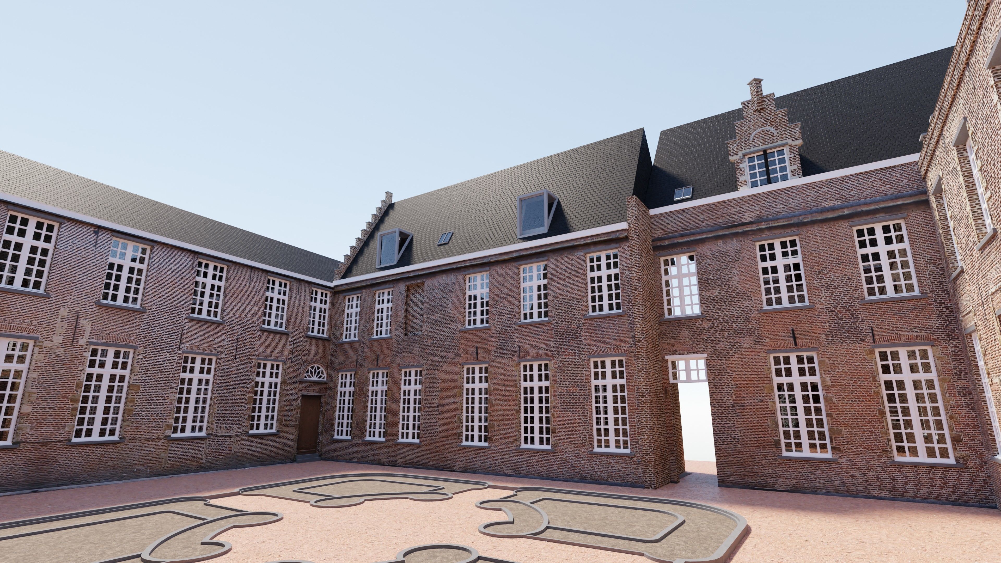 Old building courtyard 3D model | CGTrader
