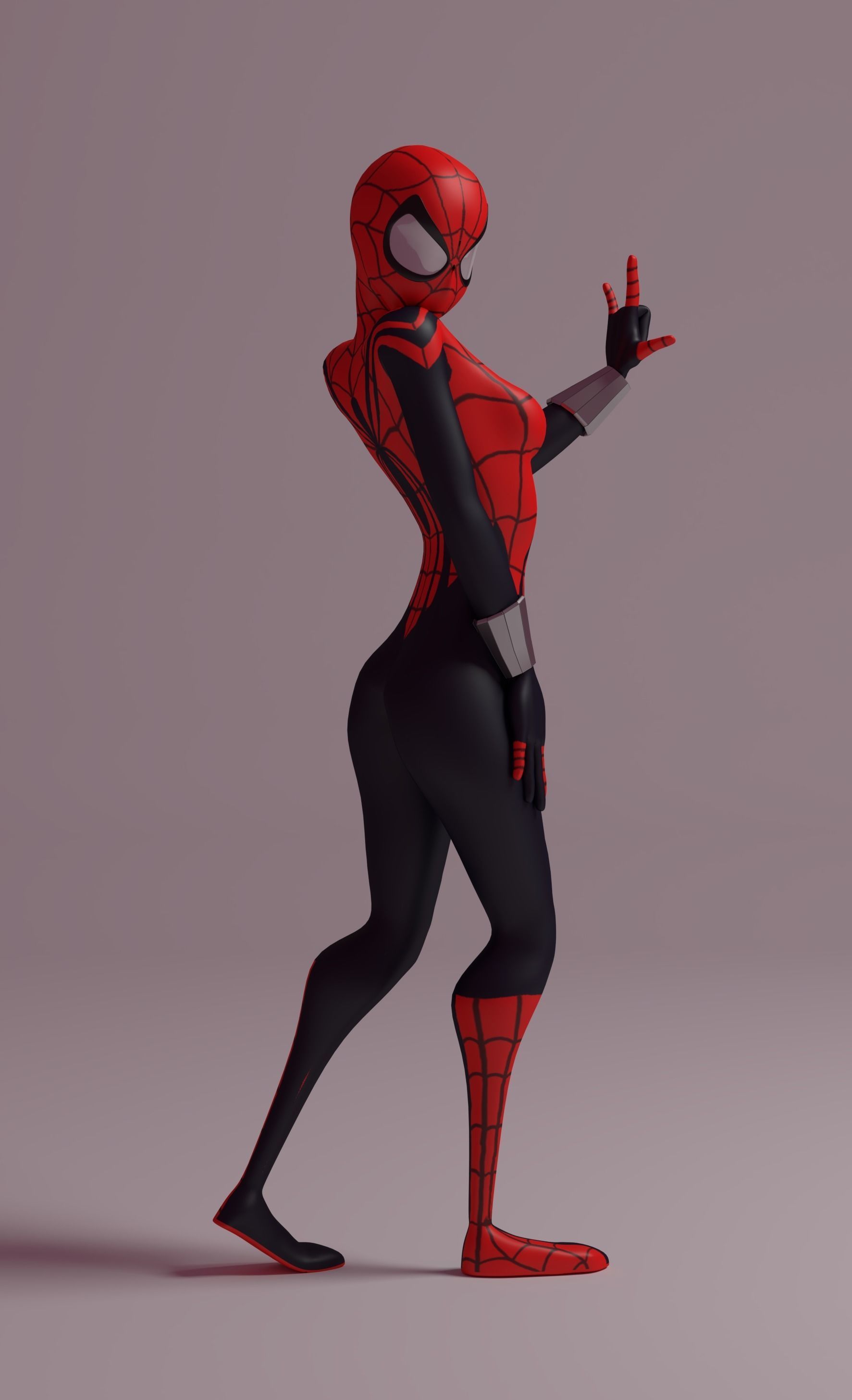 Spider Girl Model 3D model rigged | CGTrader