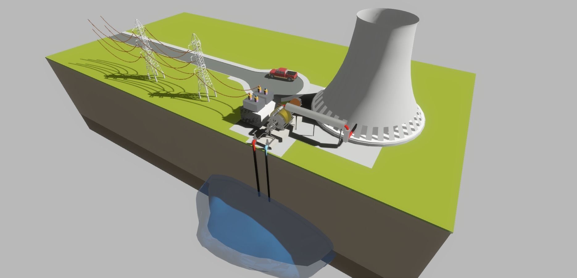 Geothermal plant free 3D model | CGTrader