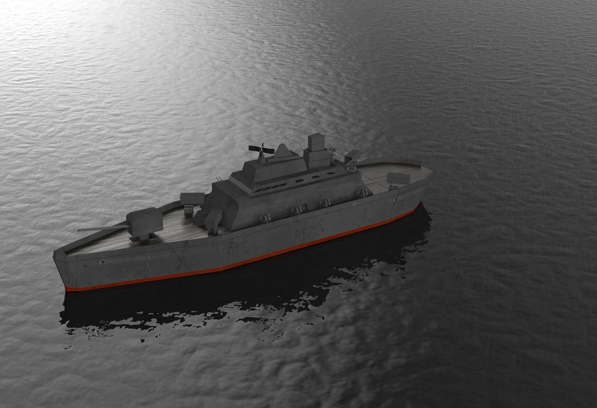 Destroyer Coastal Fleet Ship 3D model | CGTrader