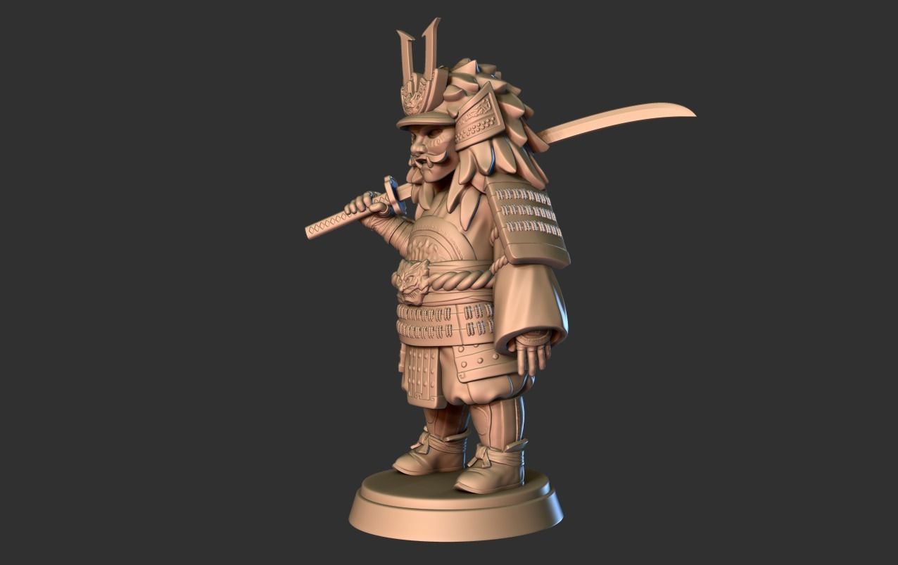 Samurai Miniature - Shogun 1 -Mini Troop -3D print model 3D model 3D ...