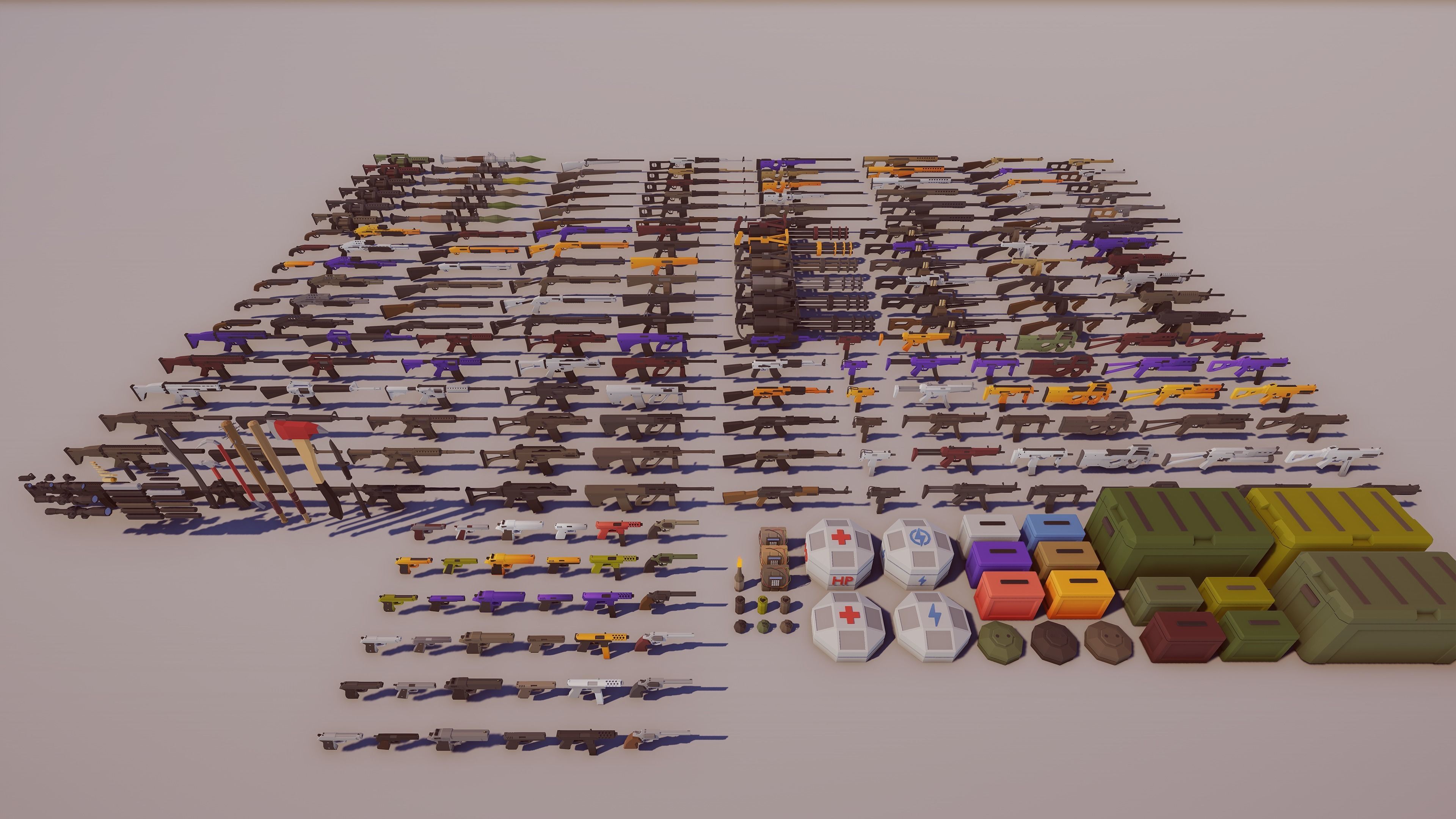 3D model Low Poly FPS Weapons Pack - 3D models for Game VR / AR / low ...