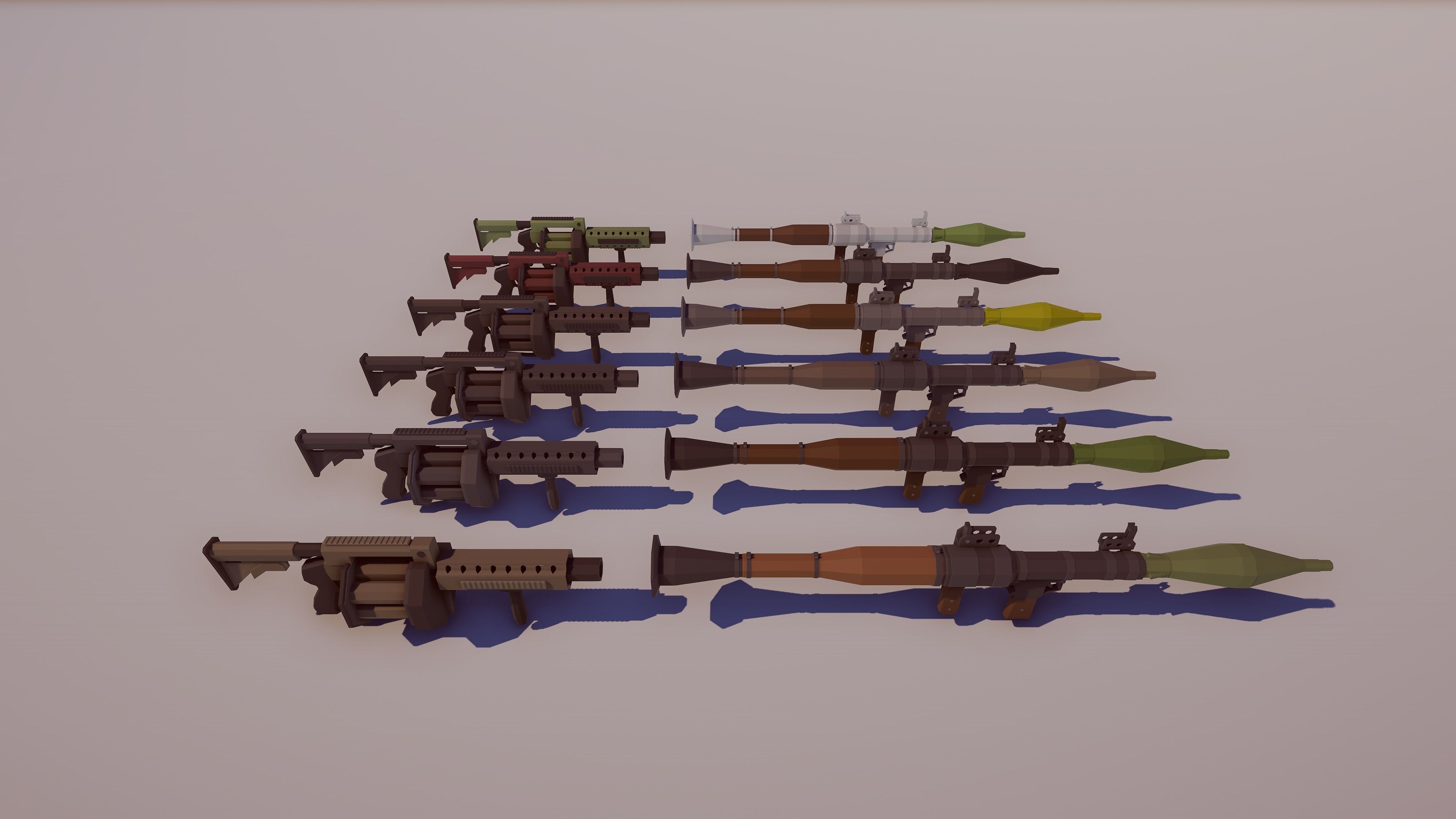 3D model Low Poly FPS Weapons Pack - 3D models for Game VR / AR / low ...