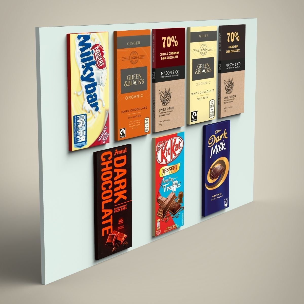 3D model Chocolate Bars set VR / AR / low-poly | CGTrader