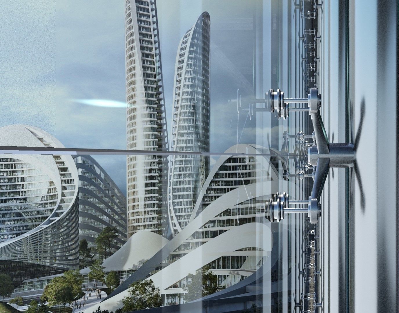 Spider Glass Wall System 3D model | CGTrader