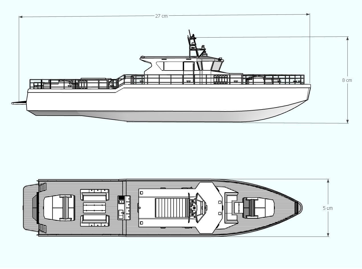 Fast Patrol Boat 27 cm 3D model 3D printable | CGTrader