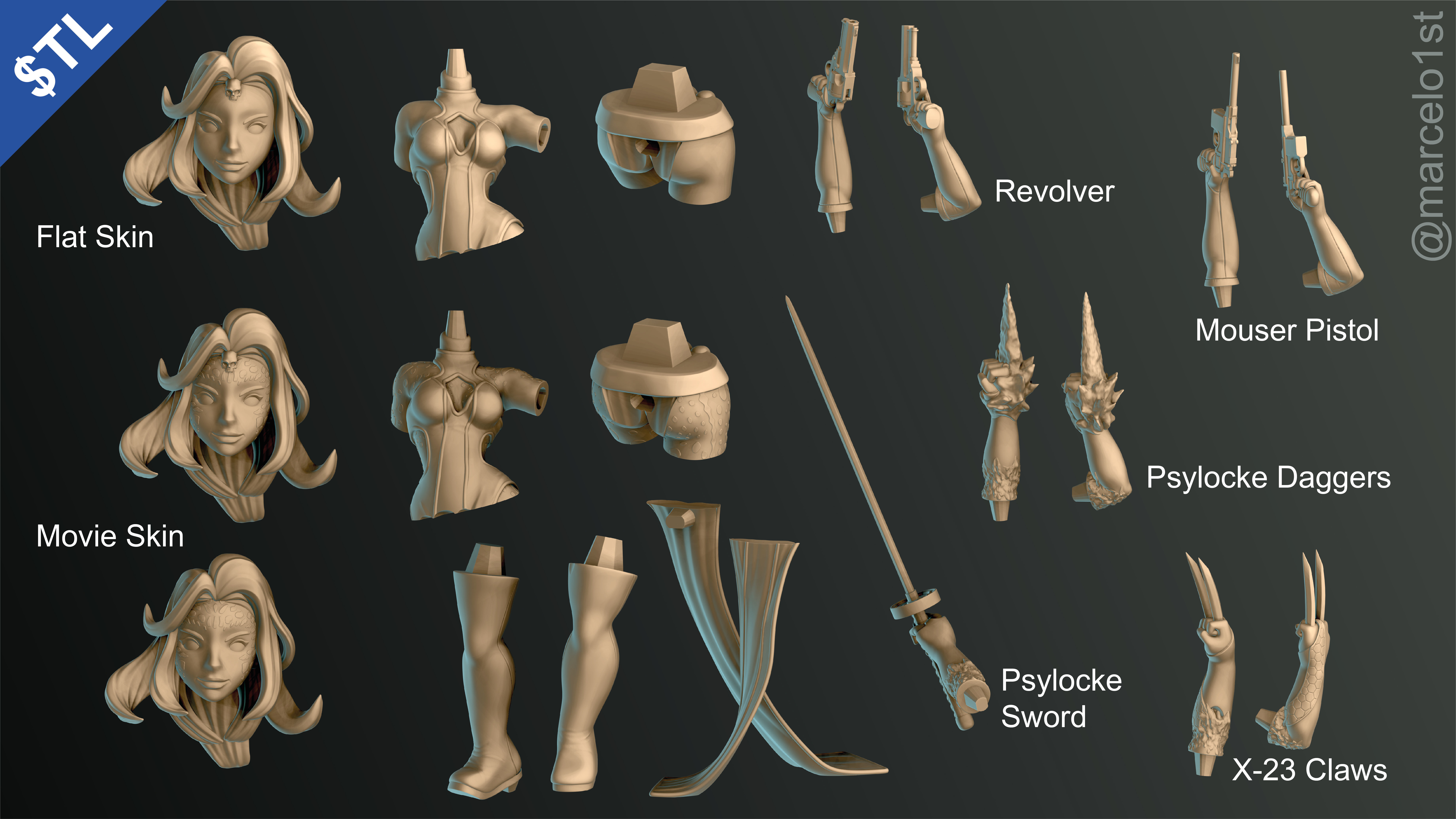 Mystique - X-men 3D model 3D printable | CGTrader