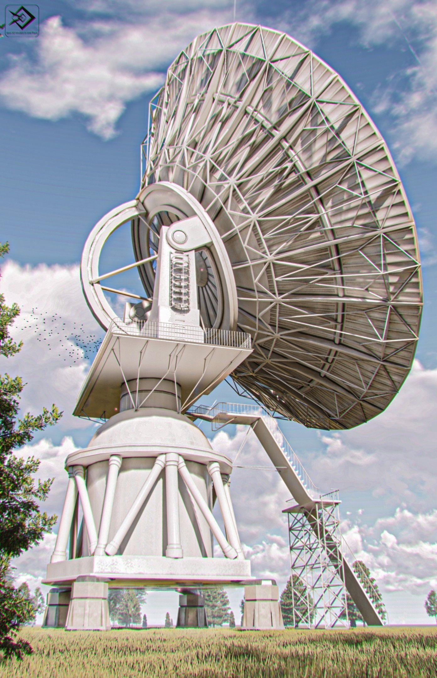 Satellite dish 3D model | CGTrader