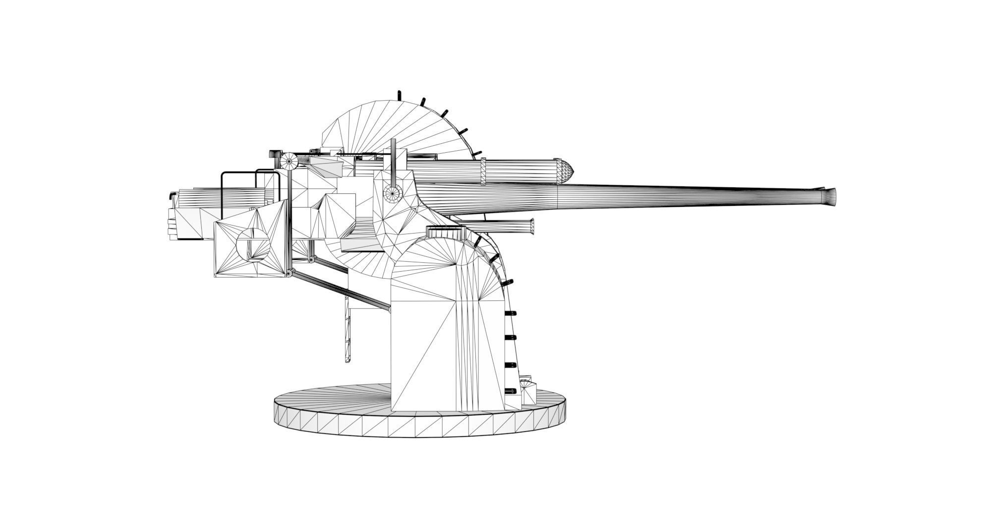 127mm 40 Type 89 Japanese Naval Gun 3D model | CGTrader