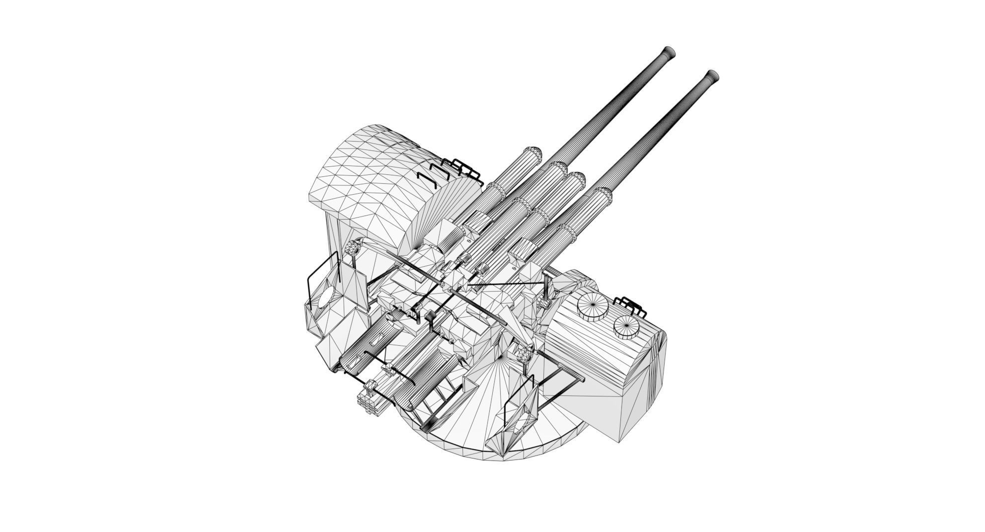 127mm 40 Type 89 Japanese Naval Gun 3D model | CGTrader