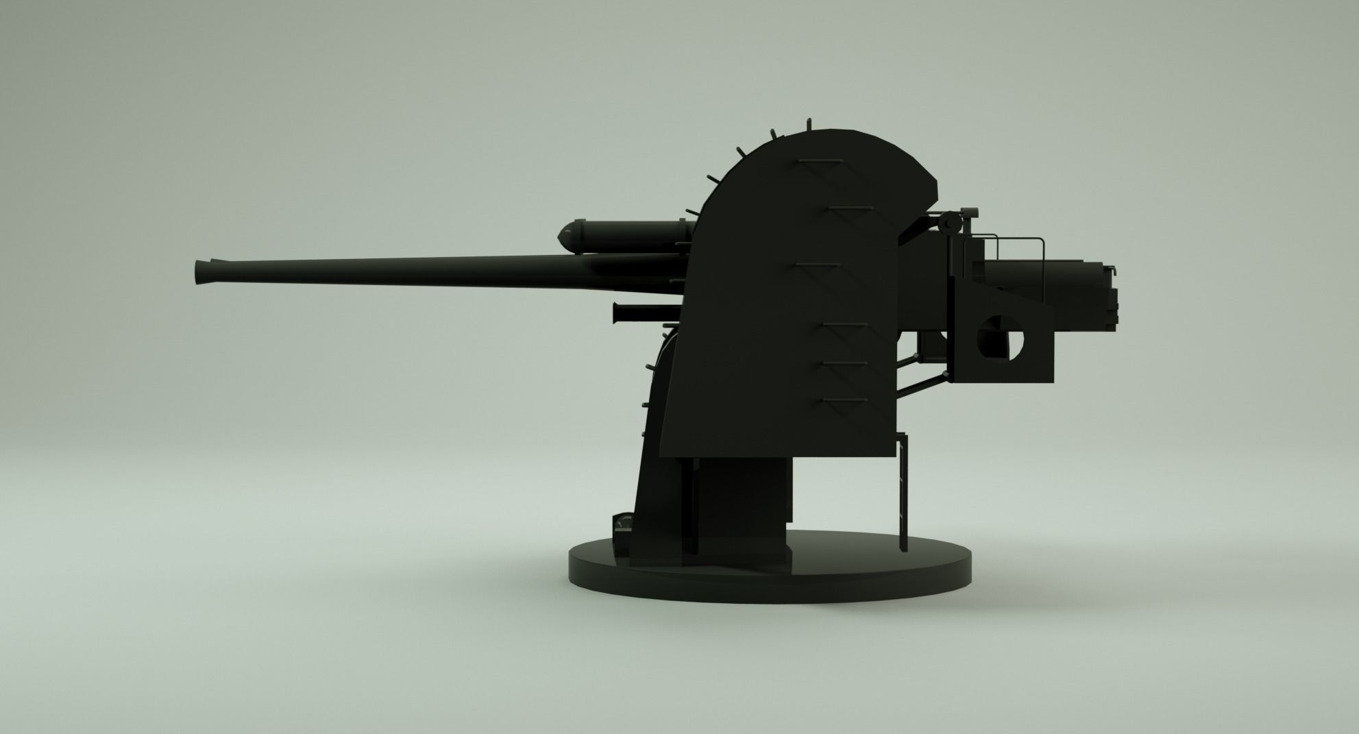 127mm 40 Type 89 Japanese Naval Gun 3D model | CGTrader