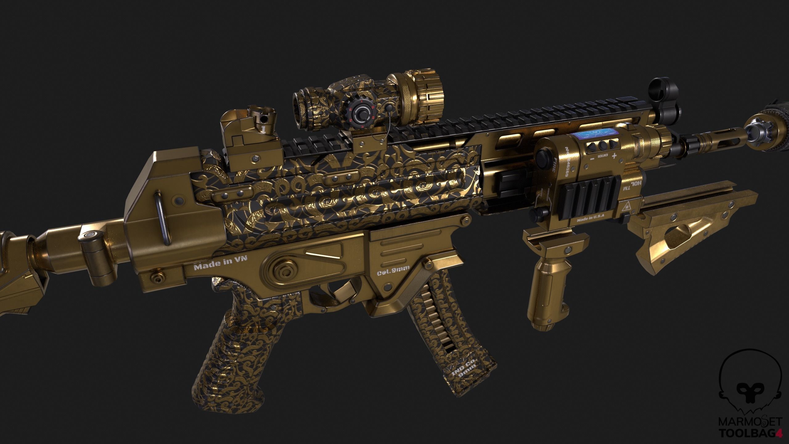 3D model Submachine gun Alpha VR / AR / low-poly | CGTrader