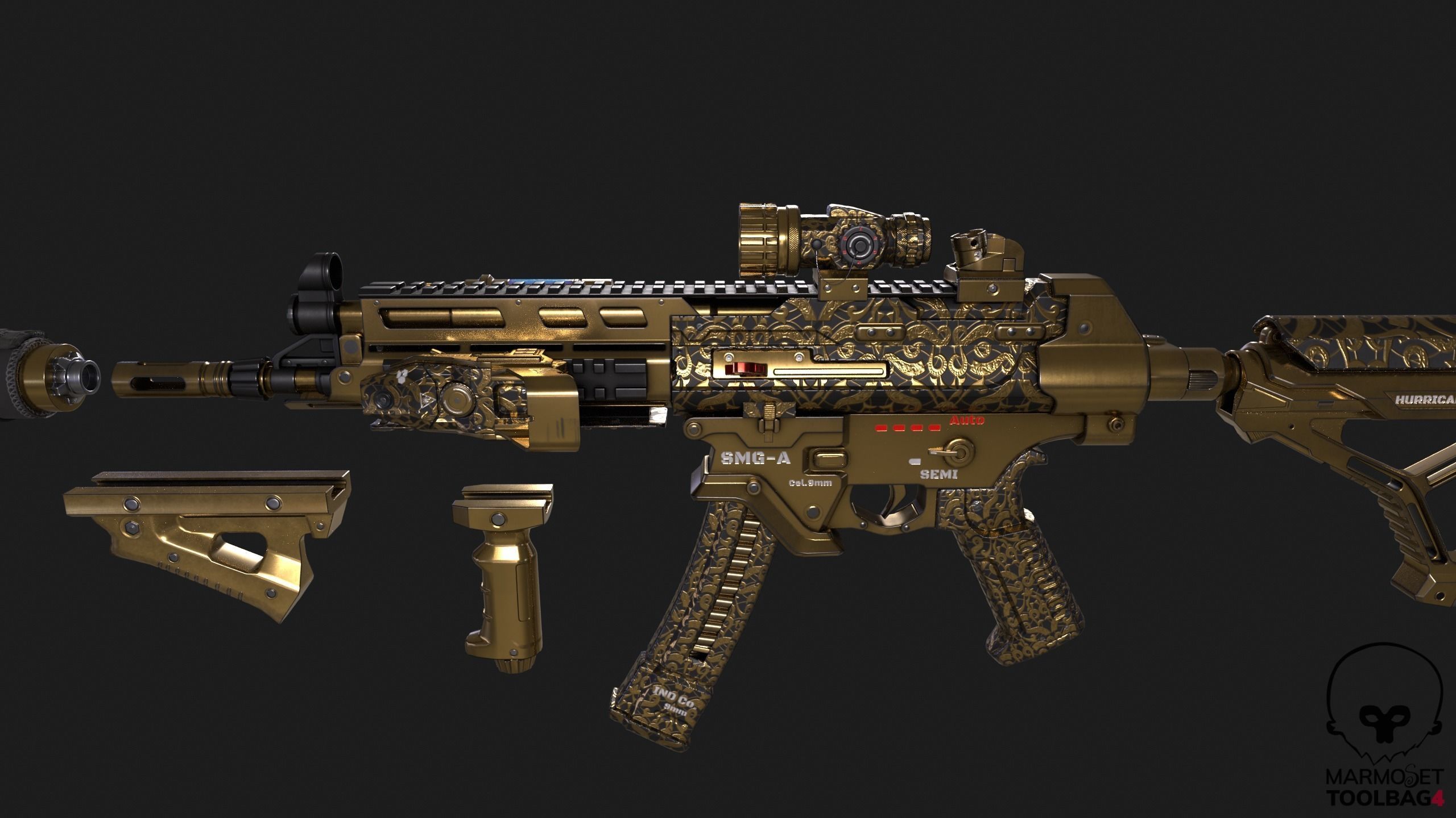 3D model Submachine gun Alpha VR / AR / low-poly | CGTrader