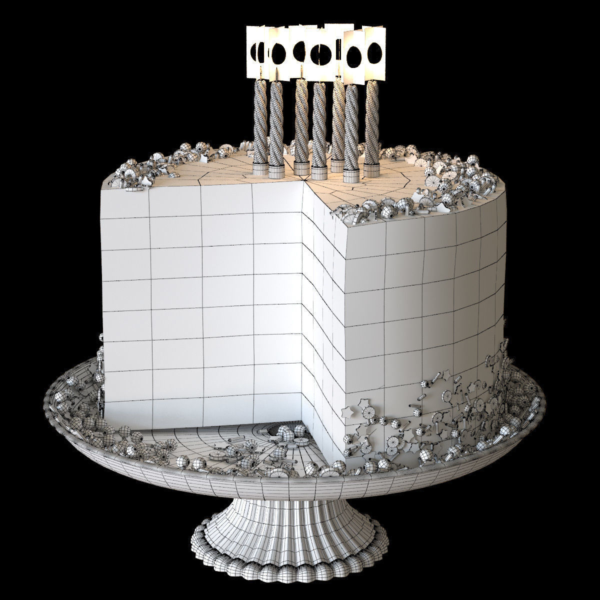 Birthday cake 3D model | CGTrader