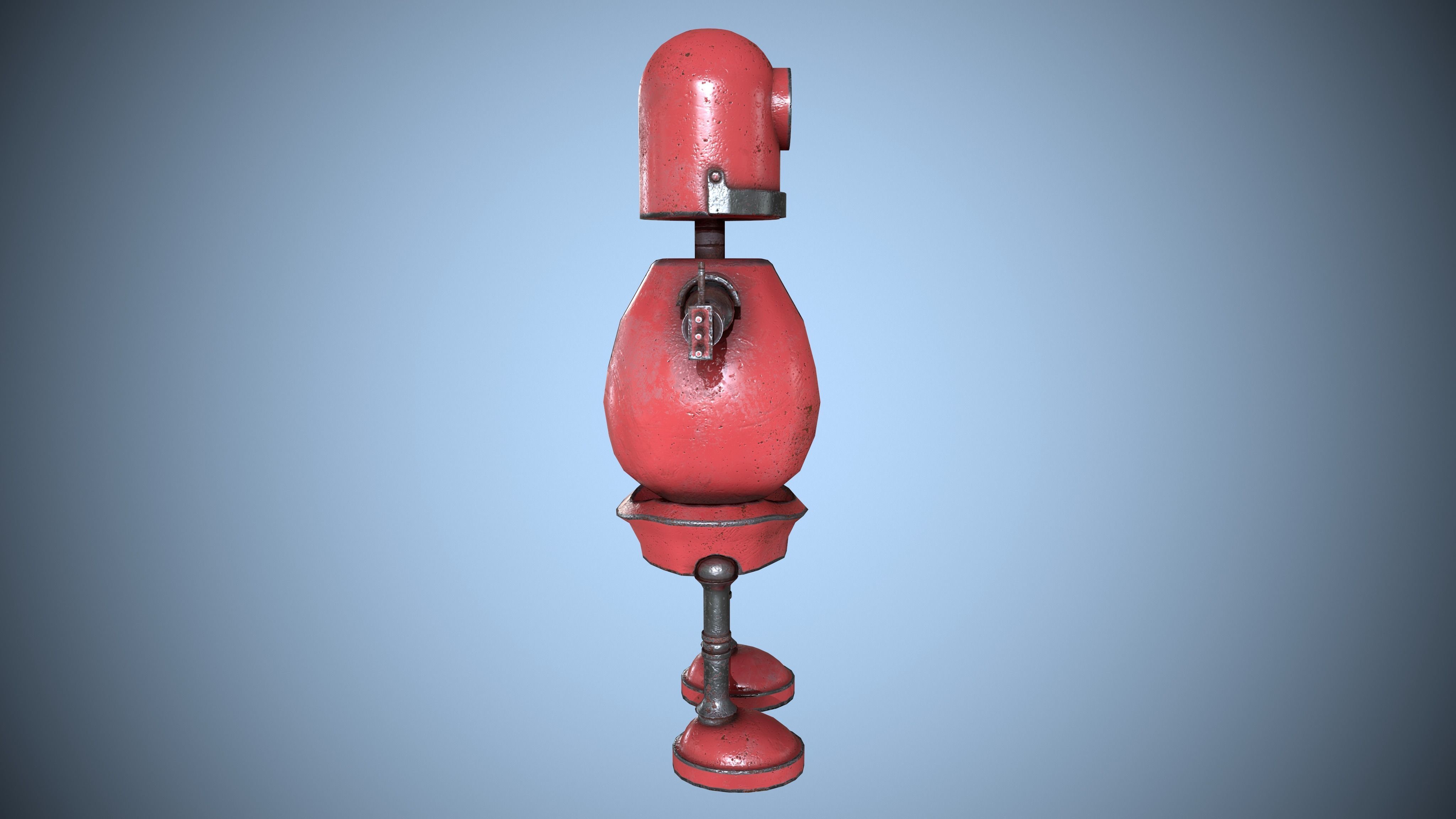 3D model Little Red Robot Character Worn VR / AR / low-poly | CGTrader