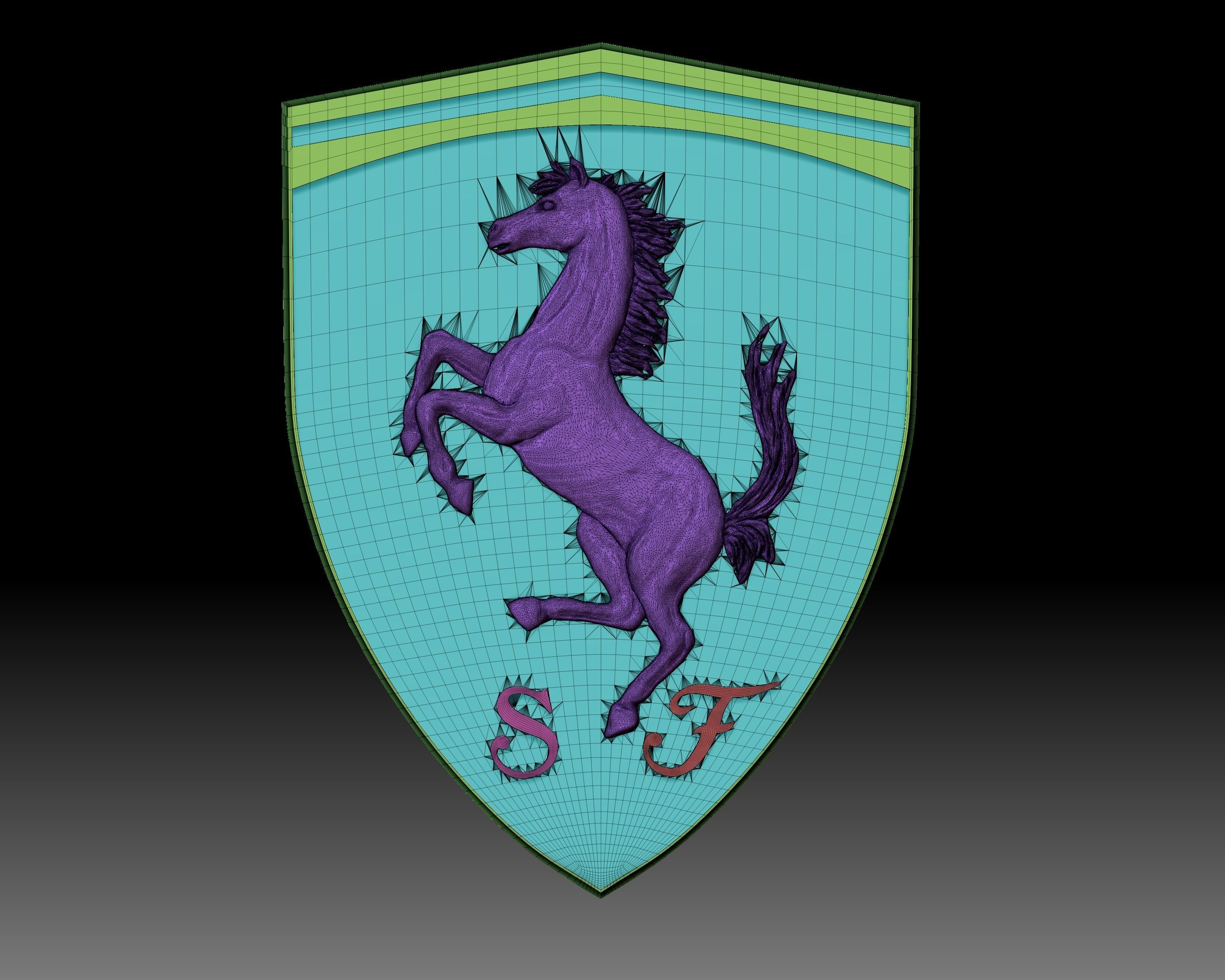 Ferrari auto car logo for 3D printer or CNC router 3D model 3D ...