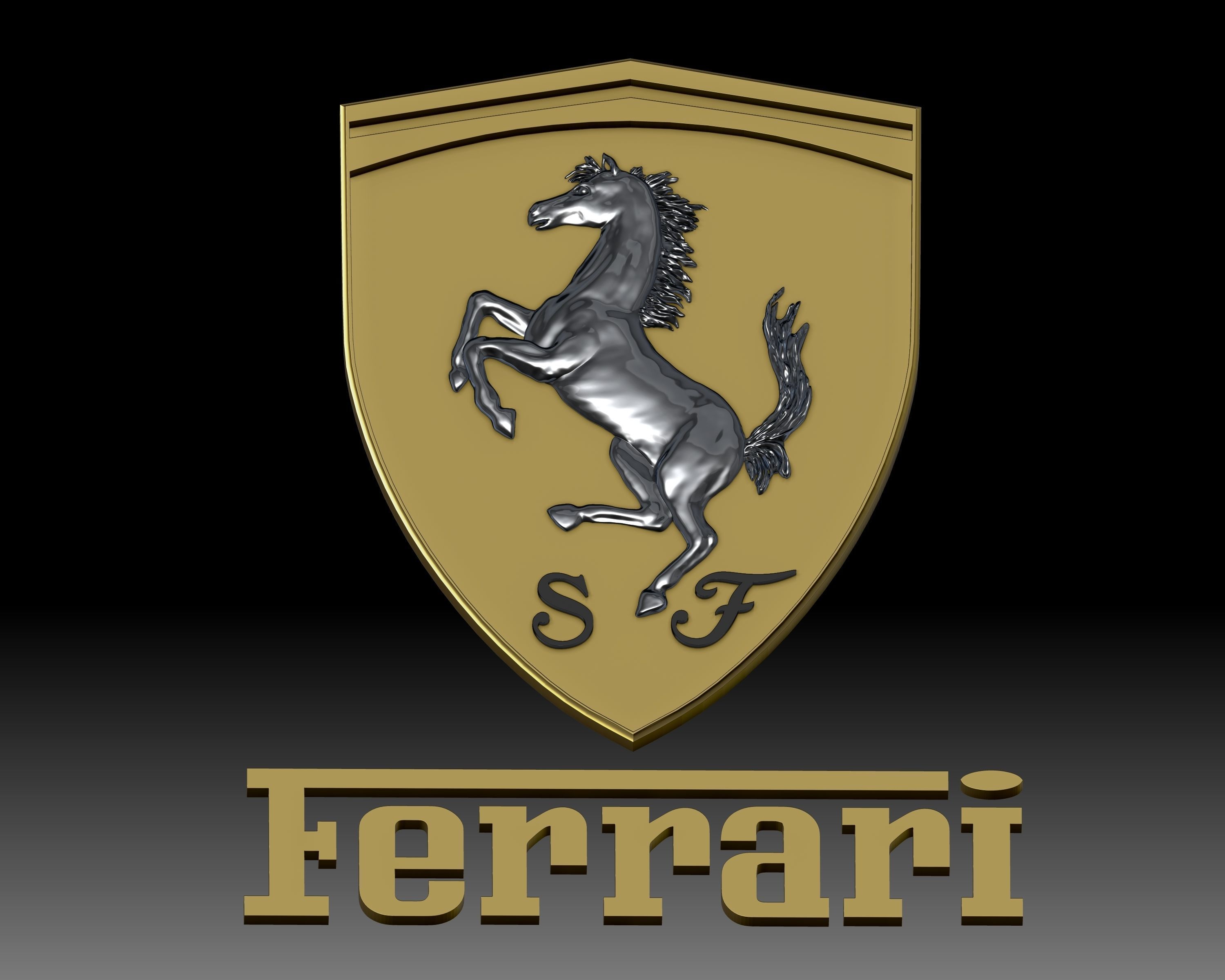 Ferrari auto car logo for 3D printer or CNC router 3D model 3D ...