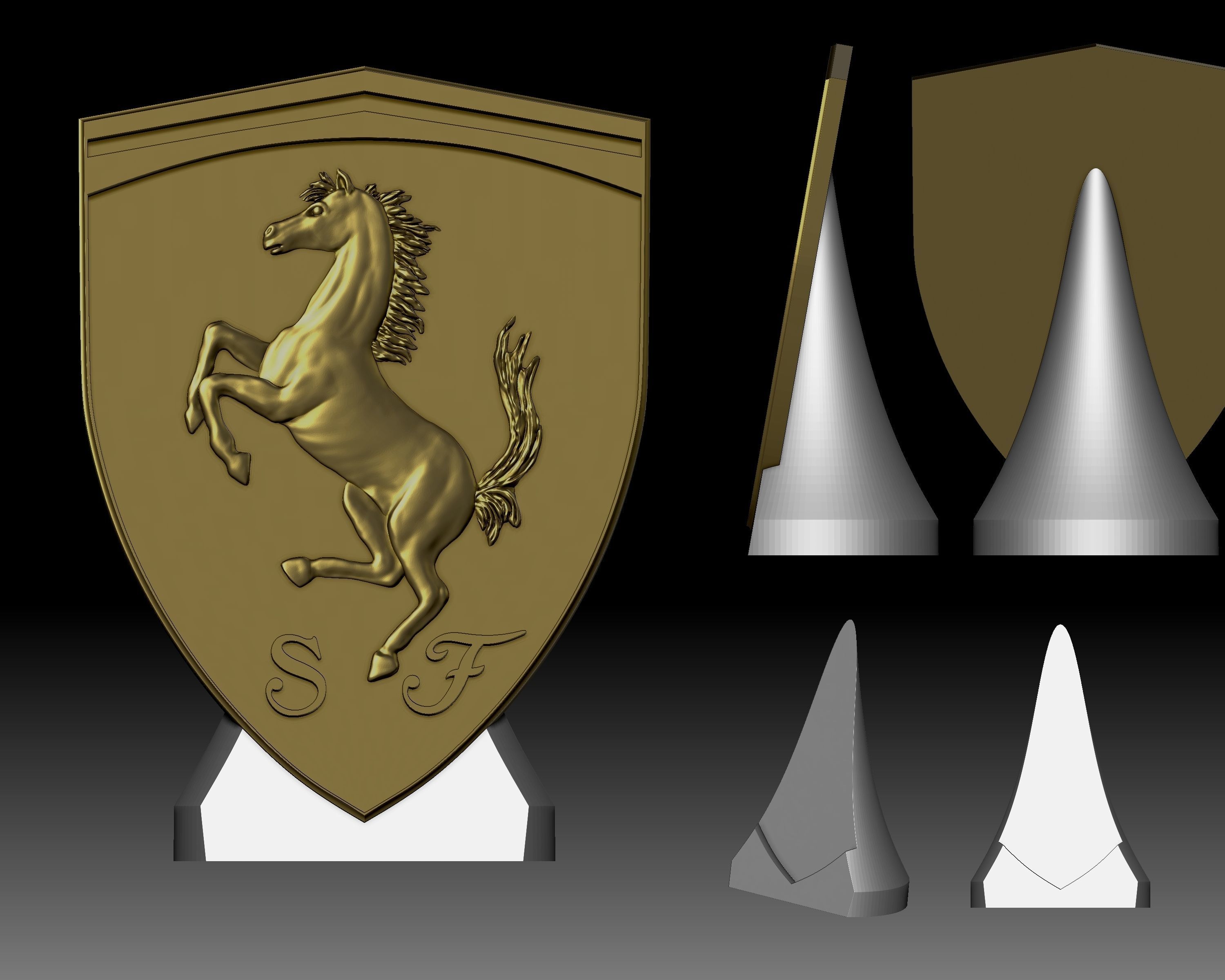 Ferrari auto car logo for 3D printer or CNC router 3D model 3D ...