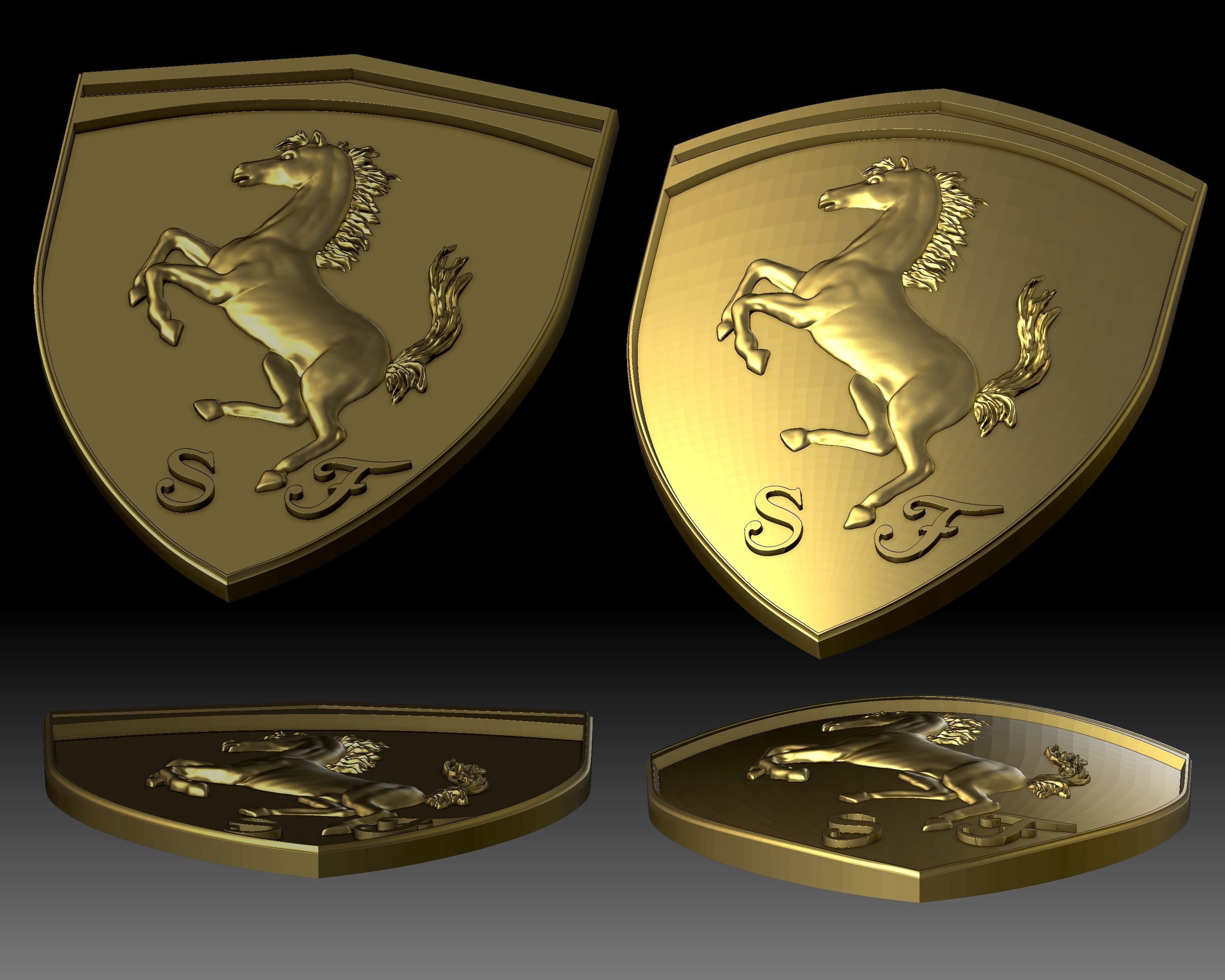 Ferrari auto car logo for 3D printer or CNC router 3D model 3D ...