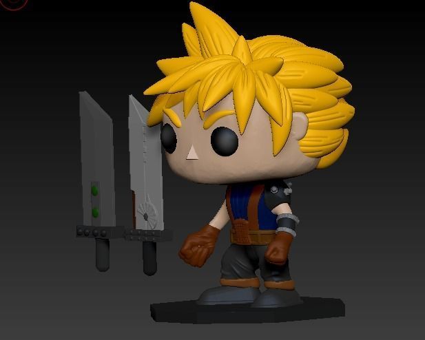CLOUD STRIFE FUNKO POP FAN ART 3D model 3D printable | CGTrader