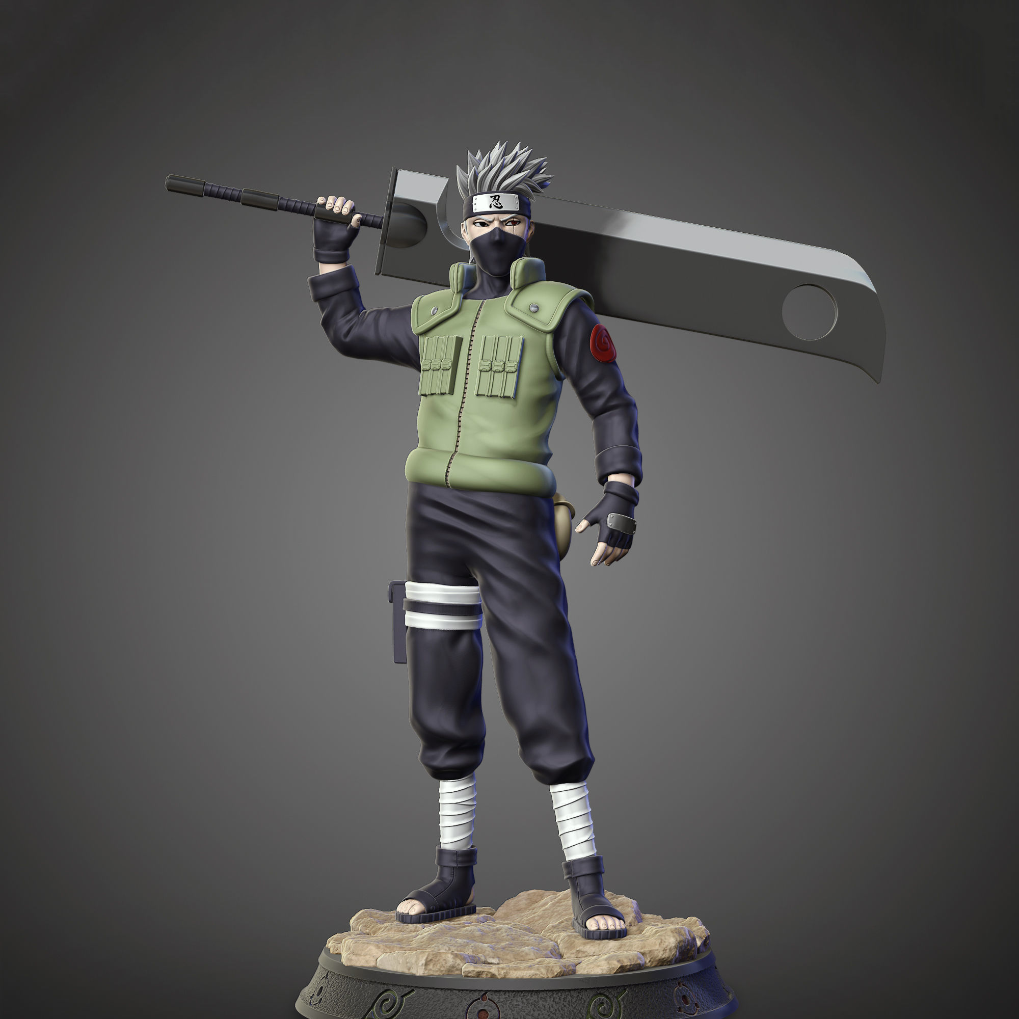 Kakashi Hatake and Sword 3D model 3D printable | CGTrader