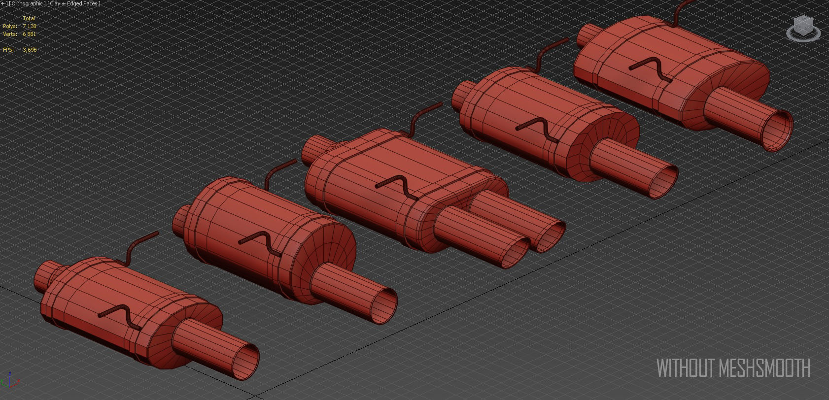 3D model Car Muffler Exhaust Pack VR / AR / low-poly | CGTrader