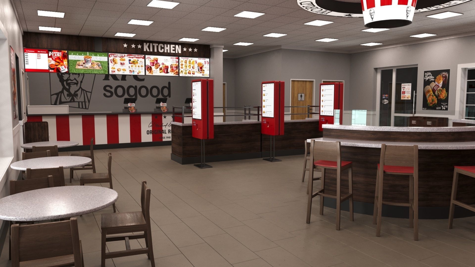 KFC interior cafe 3D model | CGTrader
