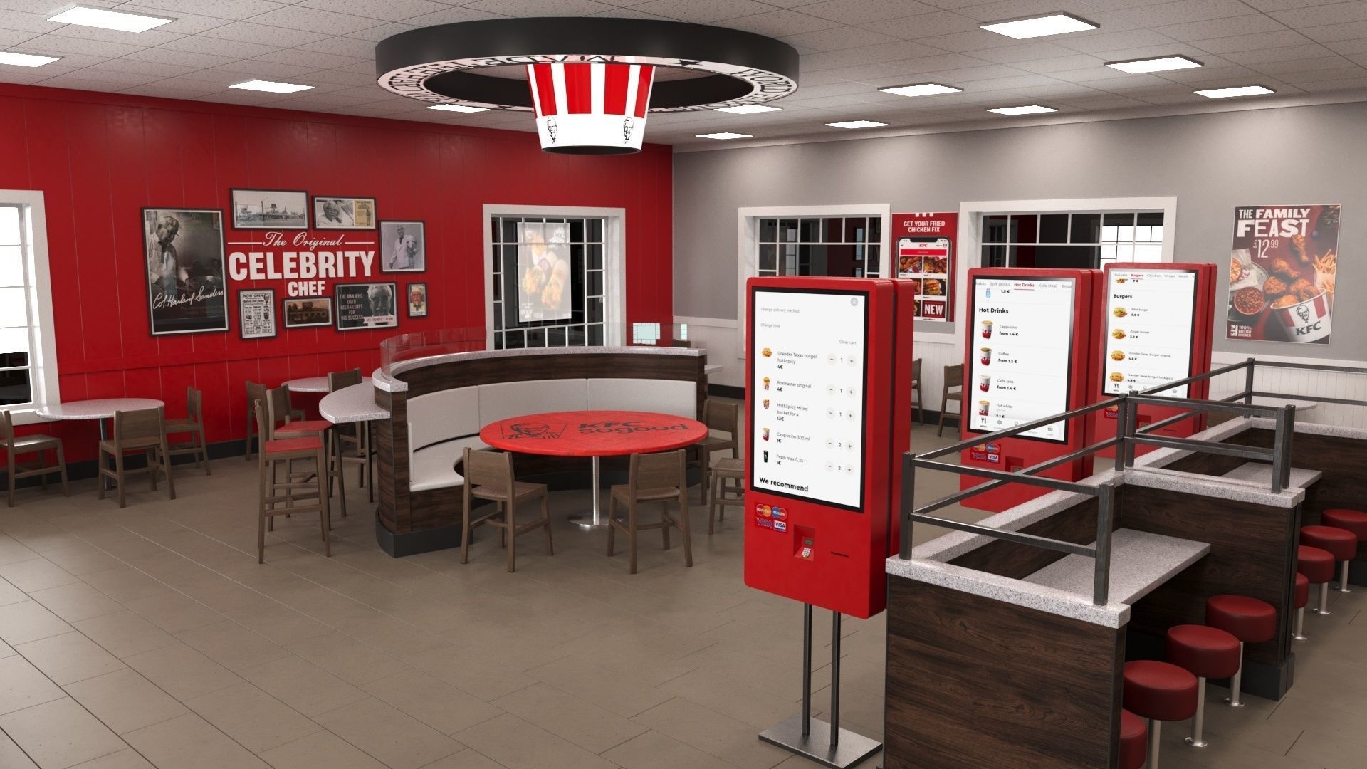 KFC interior cafe 3D model | CGTrader