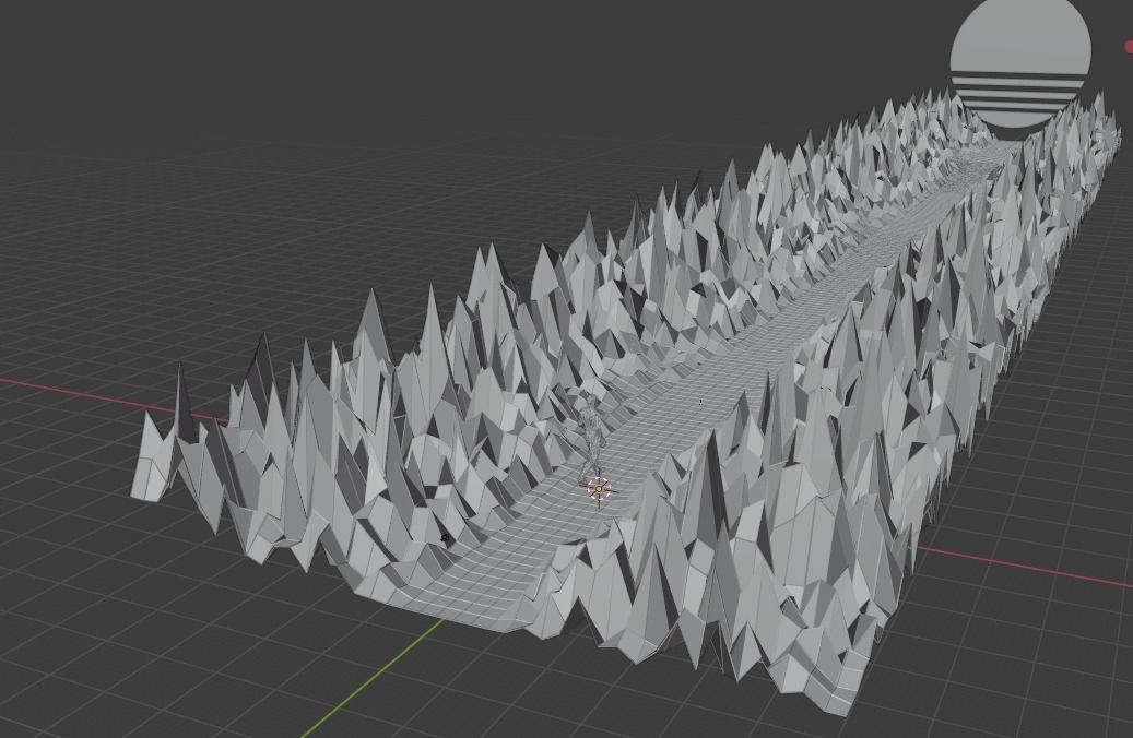 3D model Vaporwave environment with a character in it VR / AR / low ...