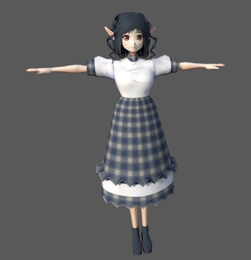 game-ready 3D Model Anime Character | CGTrader