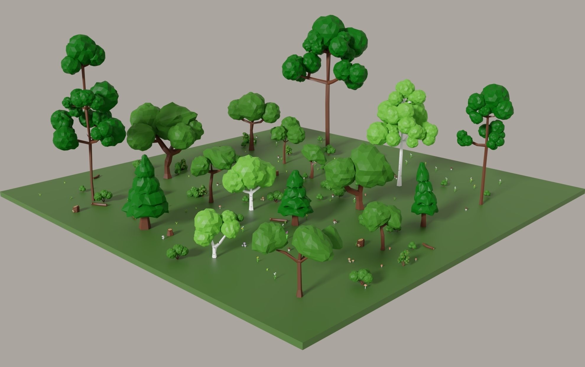 3D model Tress forest VR / AR / low-poly | CGTrader