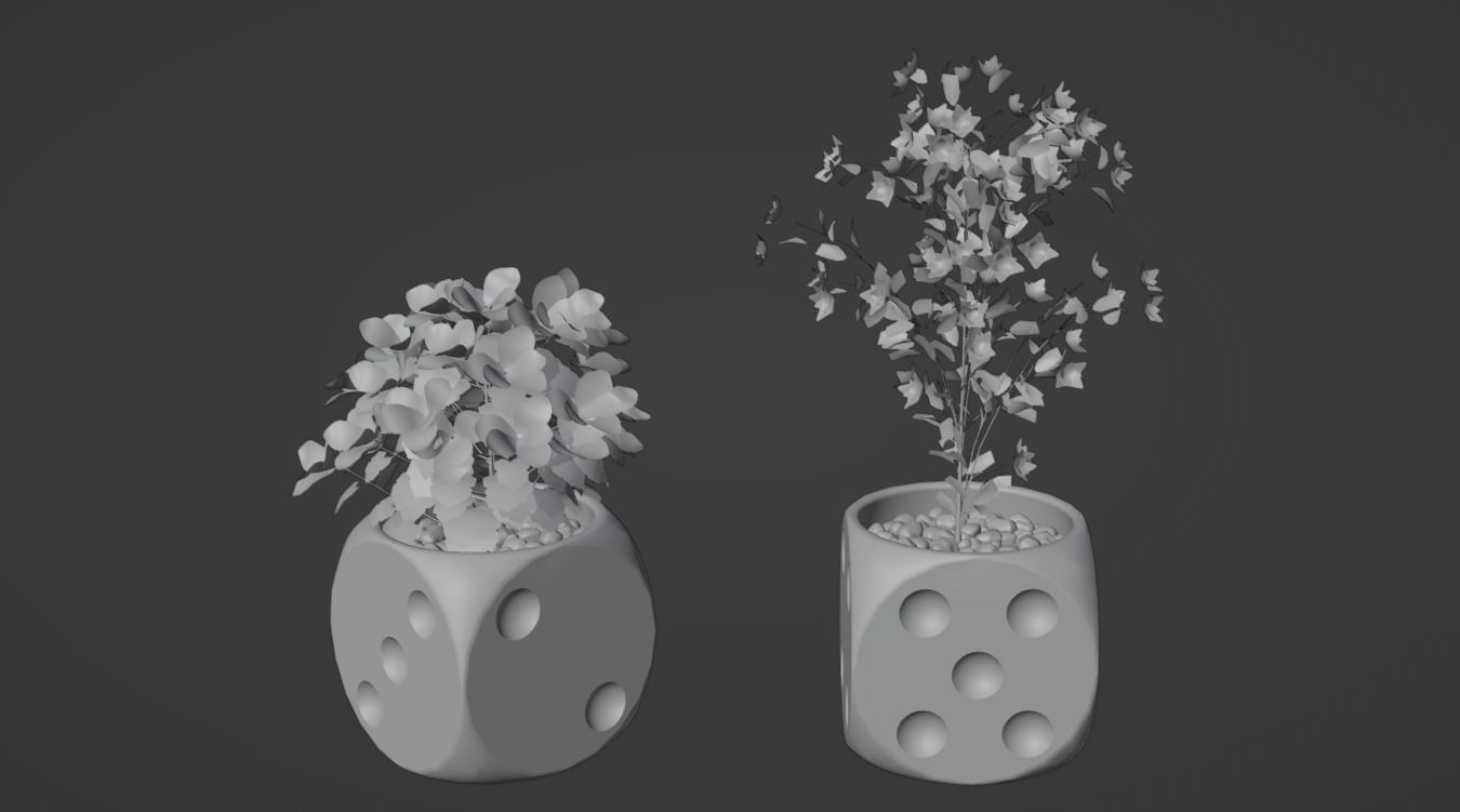 Fantasy Flowers With Dice Pots - Toon Style 3D model | CGTrader