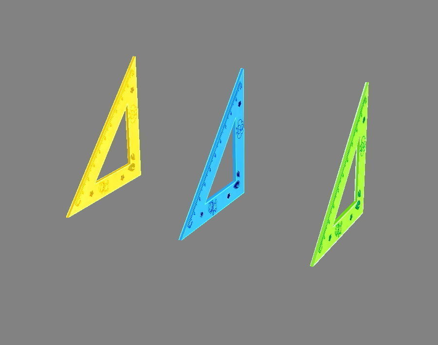 3D model Cartoon stationery - triangle rulers VR / AR / low-poly | CGTrader