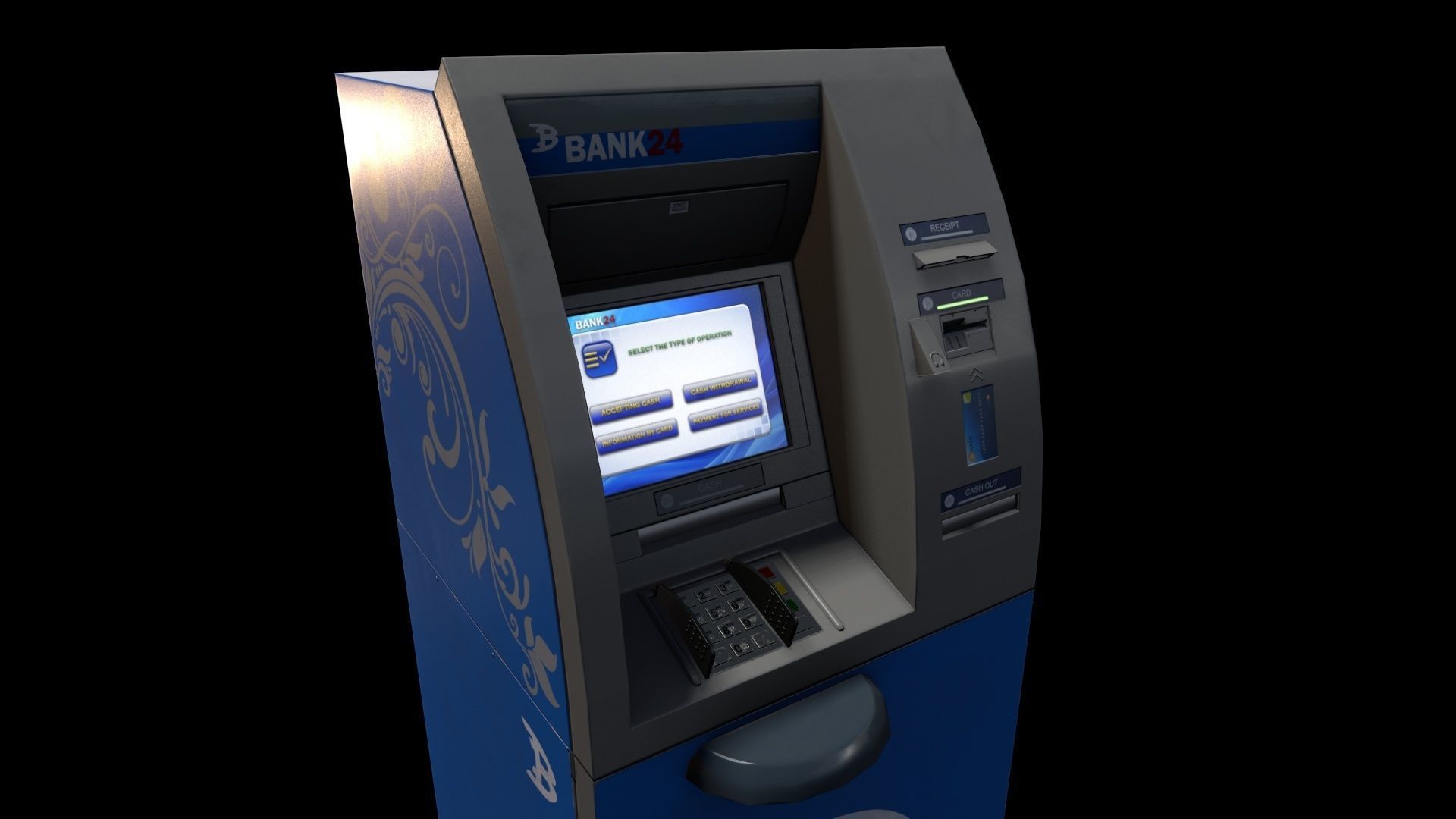 3D model ATM Bank 24 VR / AR / low-poly | CGTrader