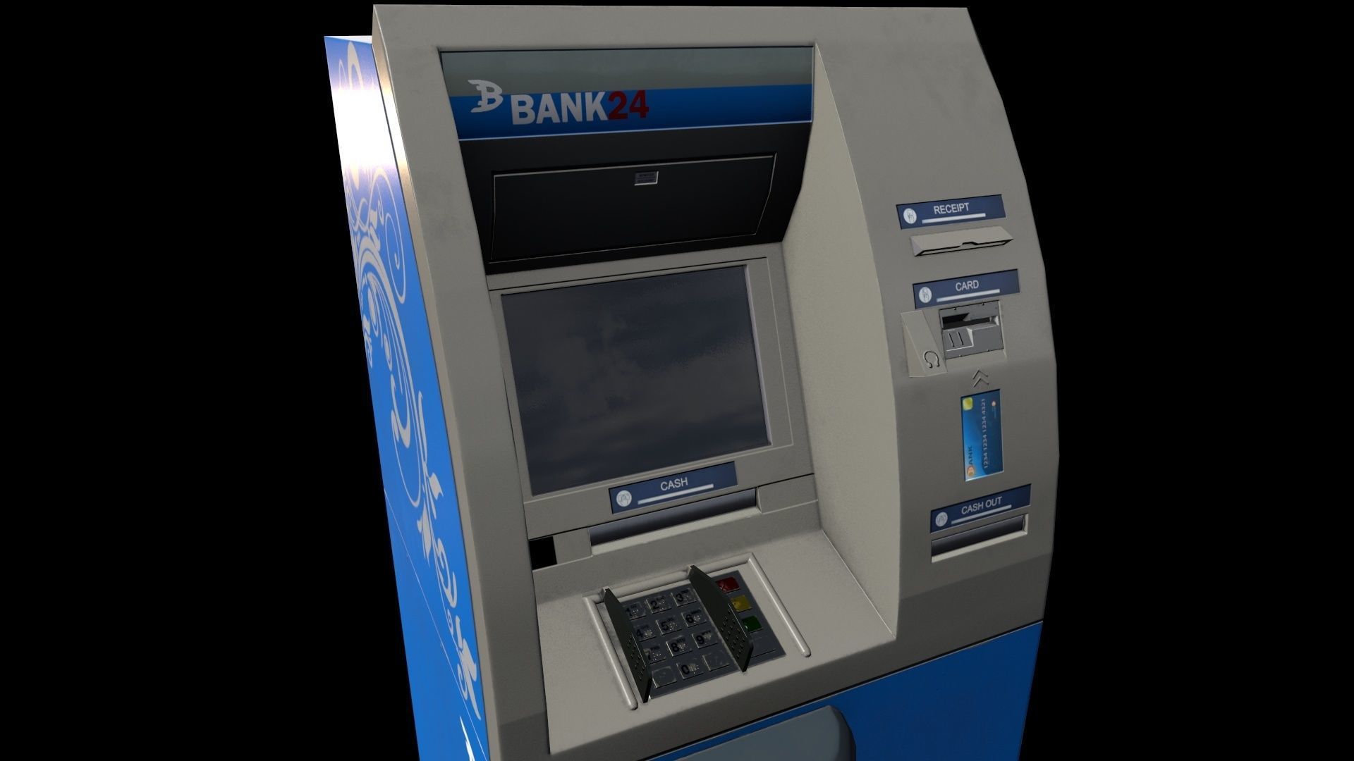 3D model ATM Bank 24 VR / AR / low-poly | CGTrader