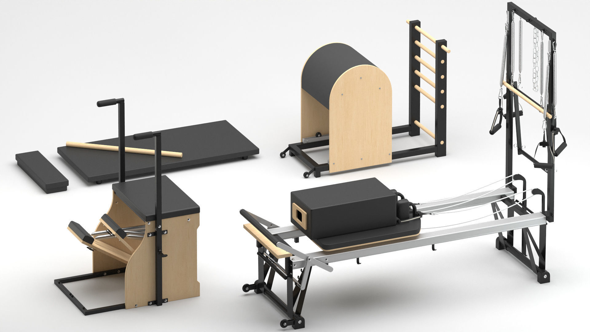 MERRITHEW PILATES EQUIPMENT 3D model | CGTrader