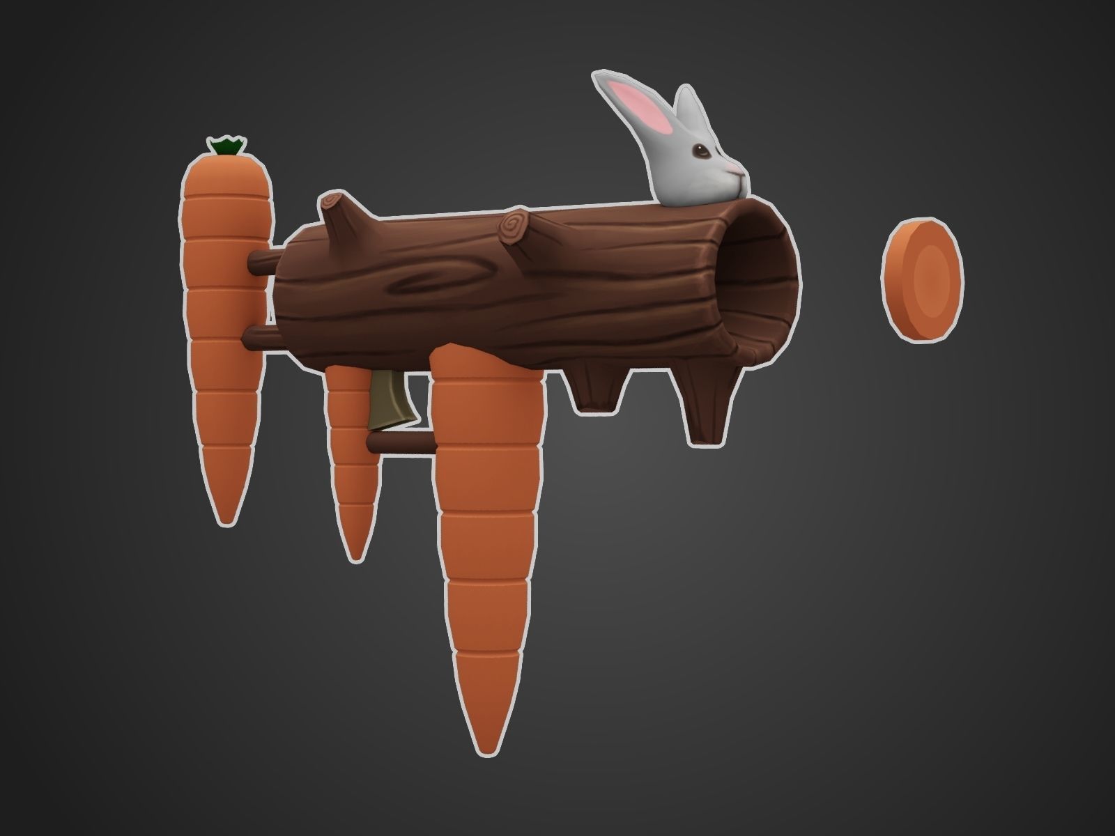 3D model Cartoon Bunny Shooter Handpaint VR / AR / low-poly | CGTrader