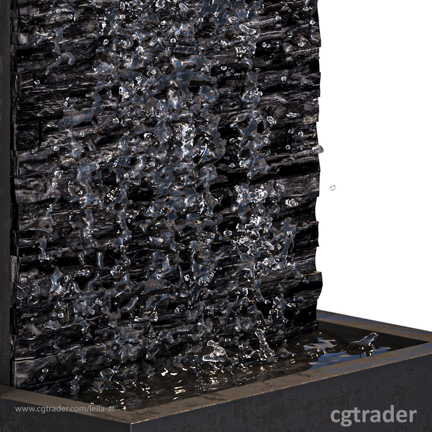 Water wall fountains 3D model | CGTrader