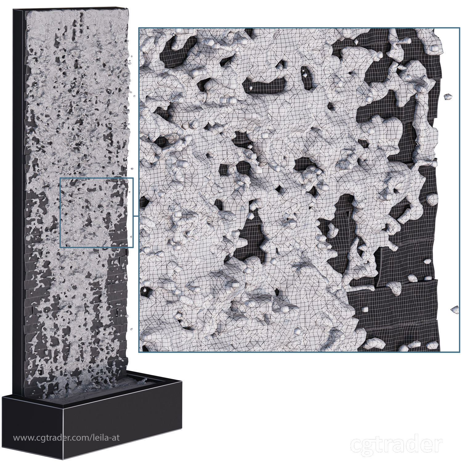 Water wall fountains 3D model | CGTrader