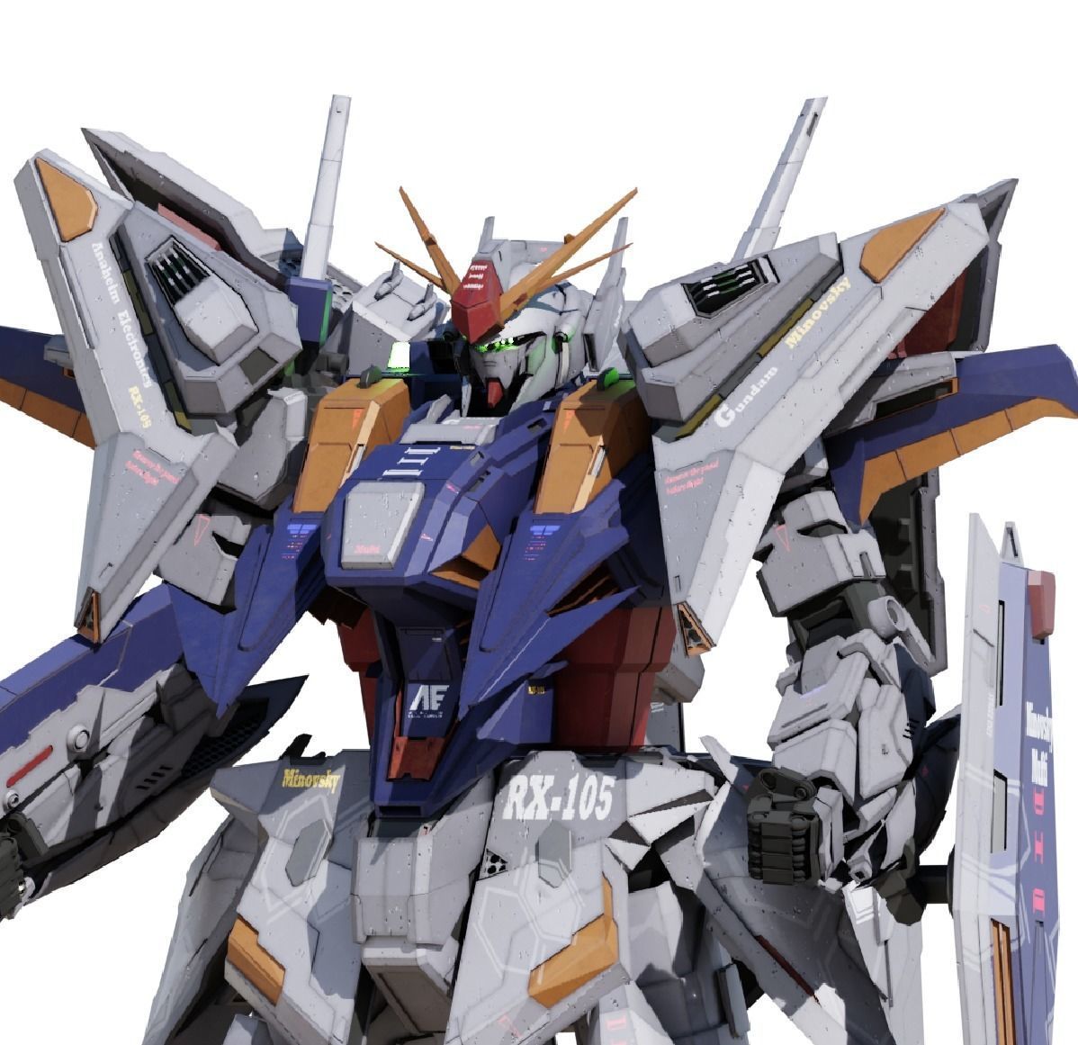 RX - 105 Gundam 3D model rigged | CGTrader