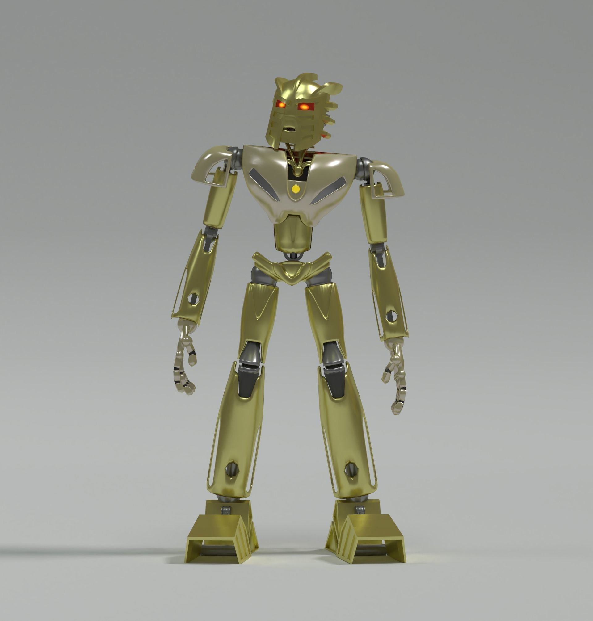 Takanuva Model golden robot 3D model rigged | CGTrader