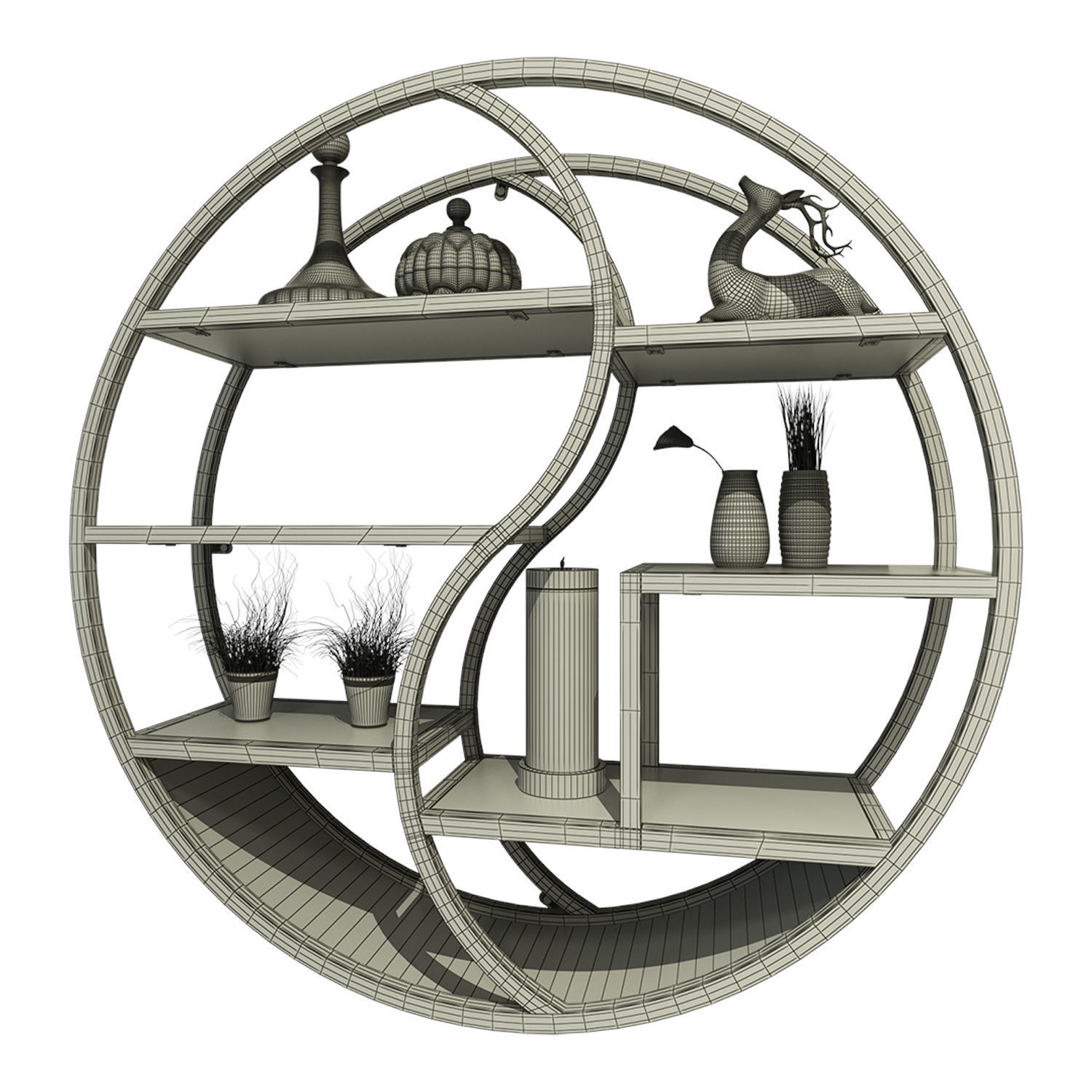 Floating Shelves for Wall Round Wood Shelves Wall Mounted Black free 3D ...