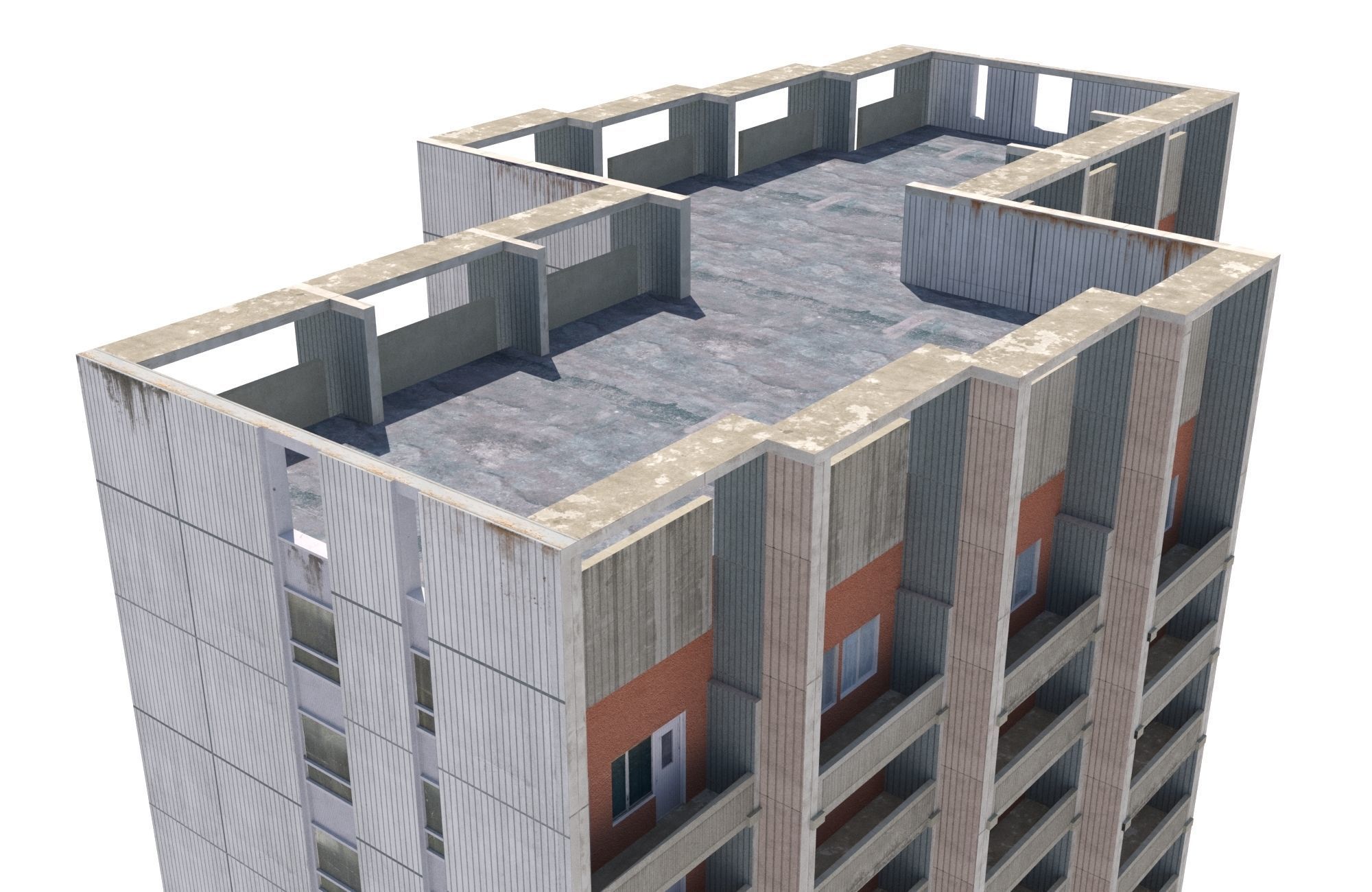3D model Russian 22 Storey Apartment Panel House VR / AR / low-poly ...