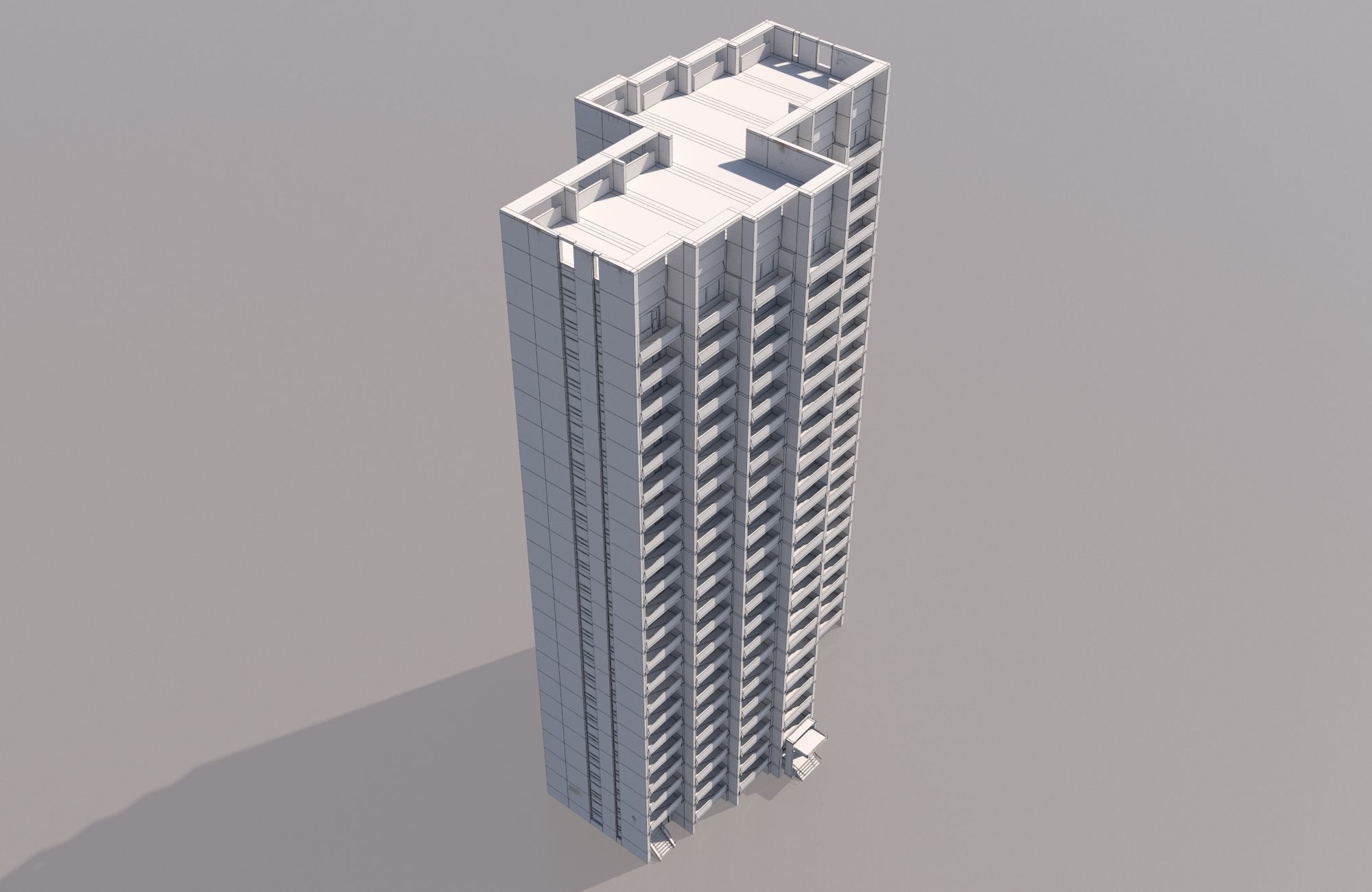 3D model Russian 22 Storey Apartment Panel House VR / AR / low-poly ...