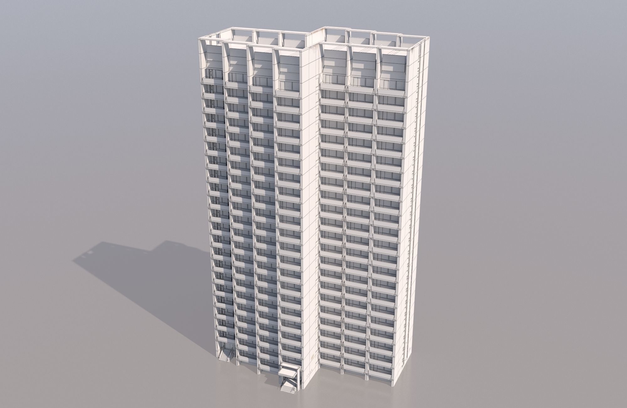 3D model Russian 22 Storey Apartment Panel House VR / AR / low-poly ...