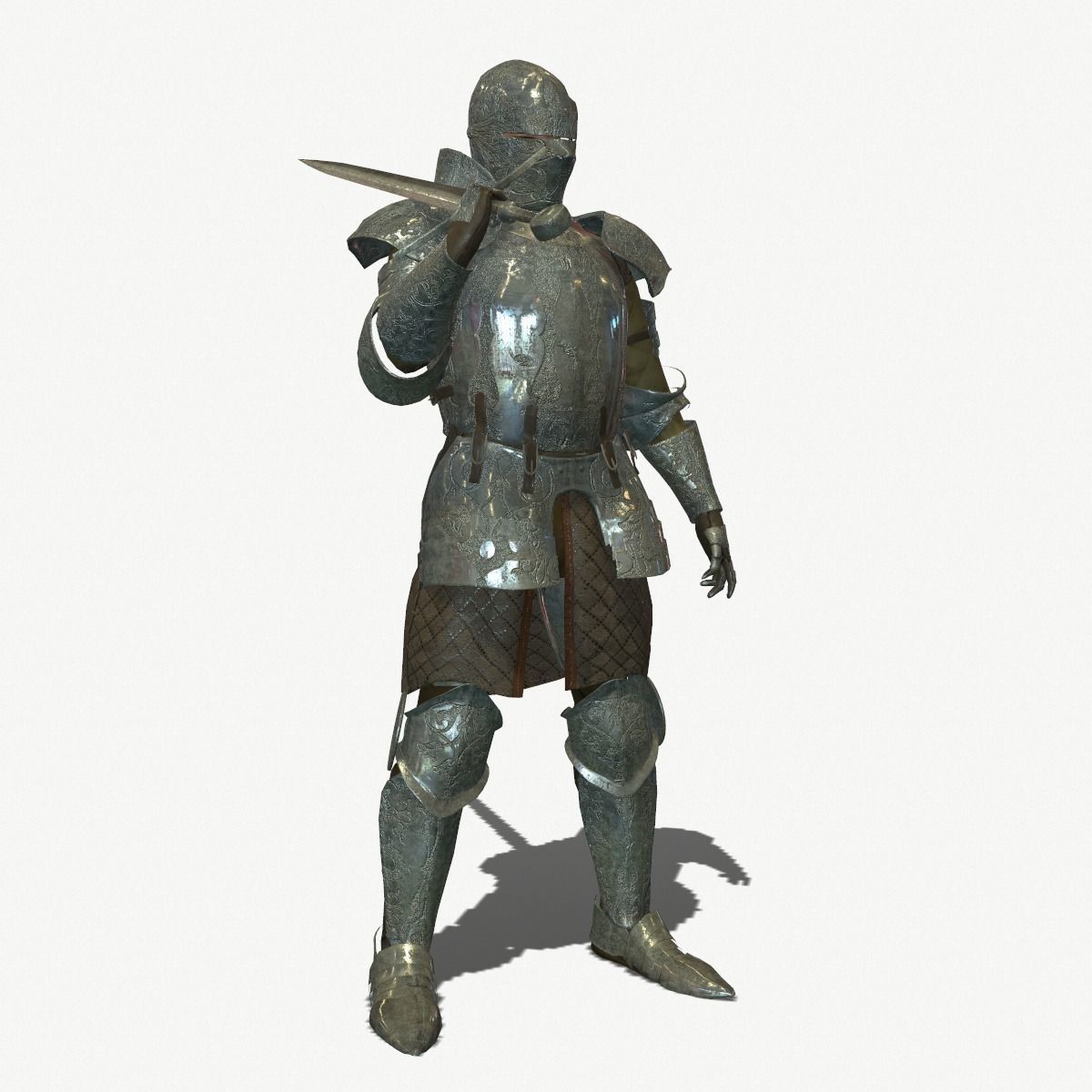 3D model Knight Plate Armour VR / AR / low-poly rigged animated | CGTrader