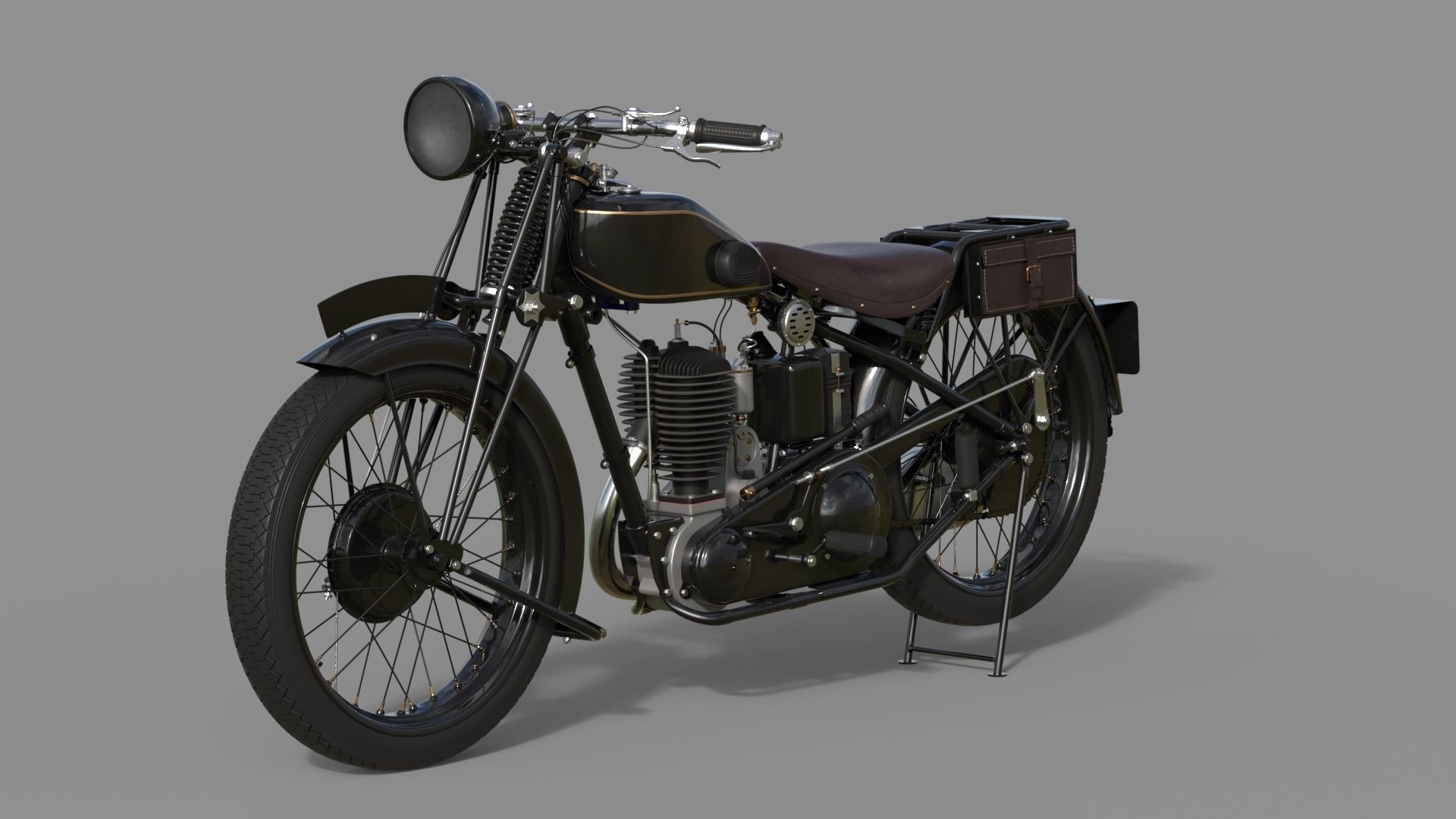 Vintage motorcycle cafe racer Ariel 550 SV 1928 3D model rigged | CGTrader