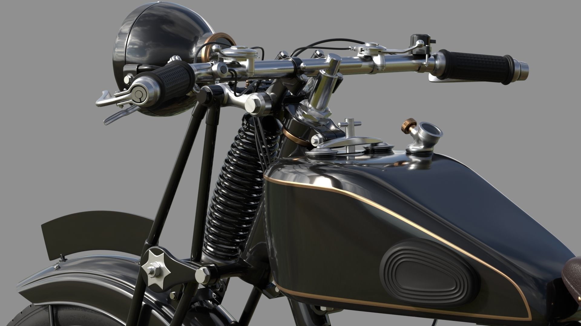 Vintage motorcycle cafe racer Ariel 550 SV 1928 3D model rigged | CGTrader