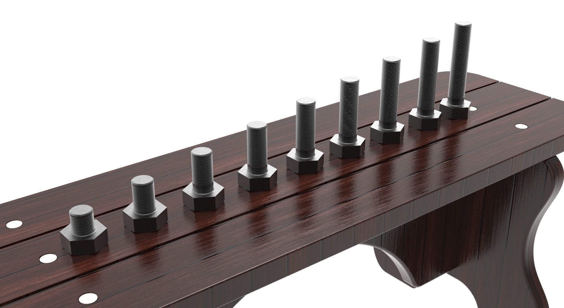 3D model for 1 BSW bolts with different length 3D model | CGTrader