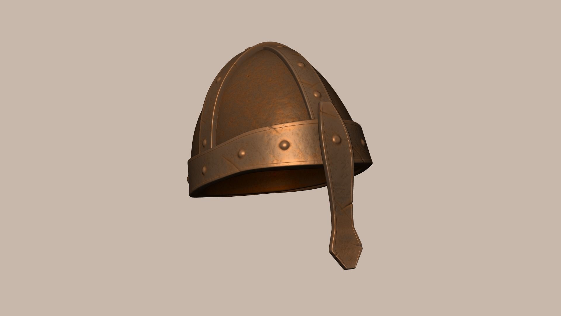 3D model Old Rust Helmet - Medieval Character Armor VR / AR / low-poly ...